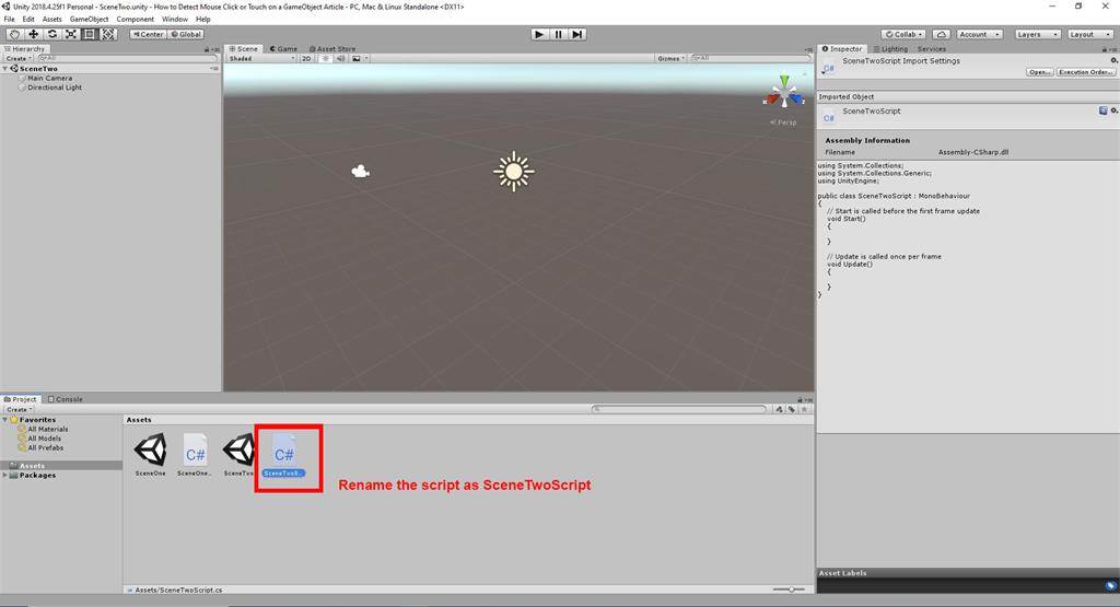 How To Detect Mouse Click Or Touch On A Gameobject Using C Script In Unity 3d